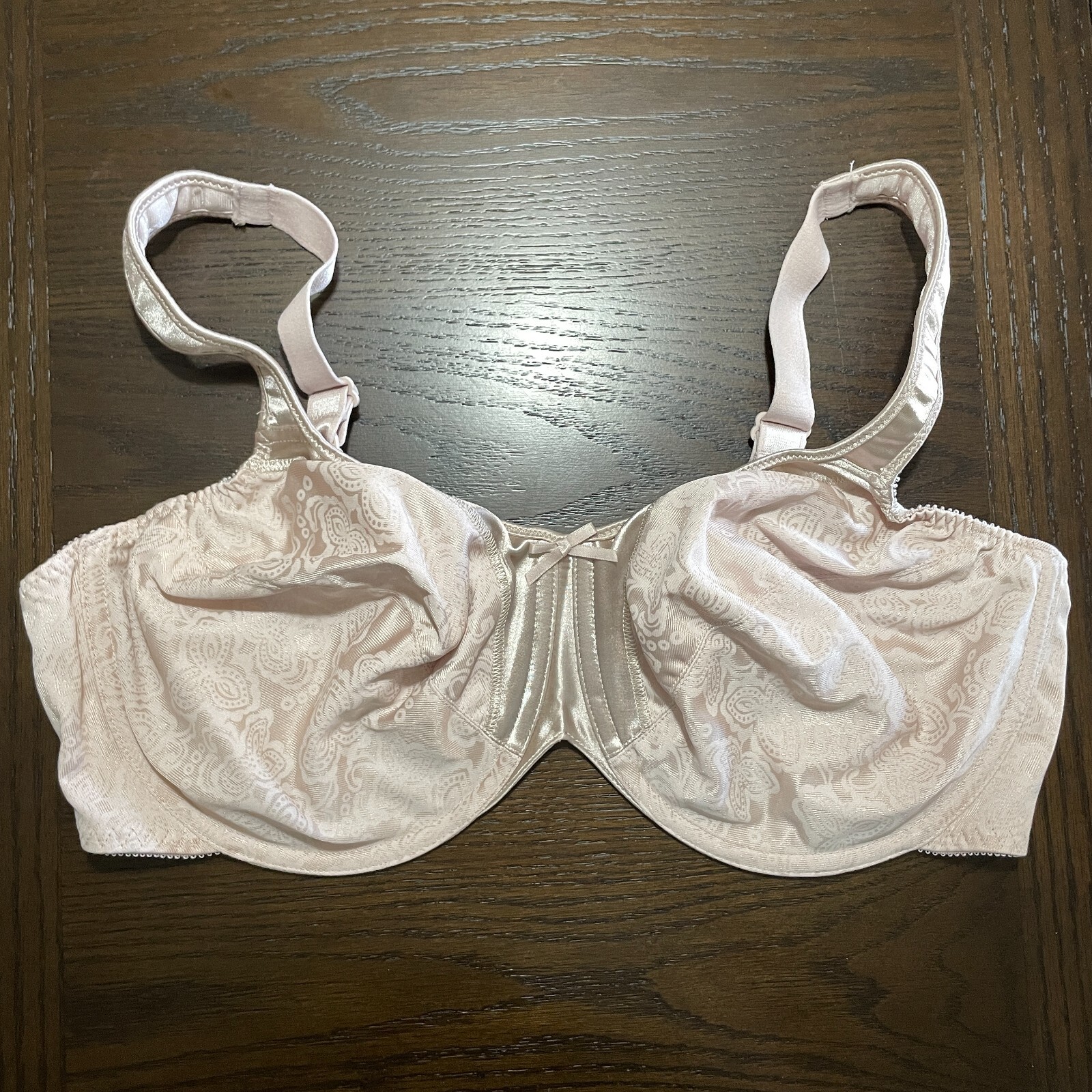 Bali Minimizer Bra 42D Satin Underwire Soft Cup Nude Adjustable Straps ...