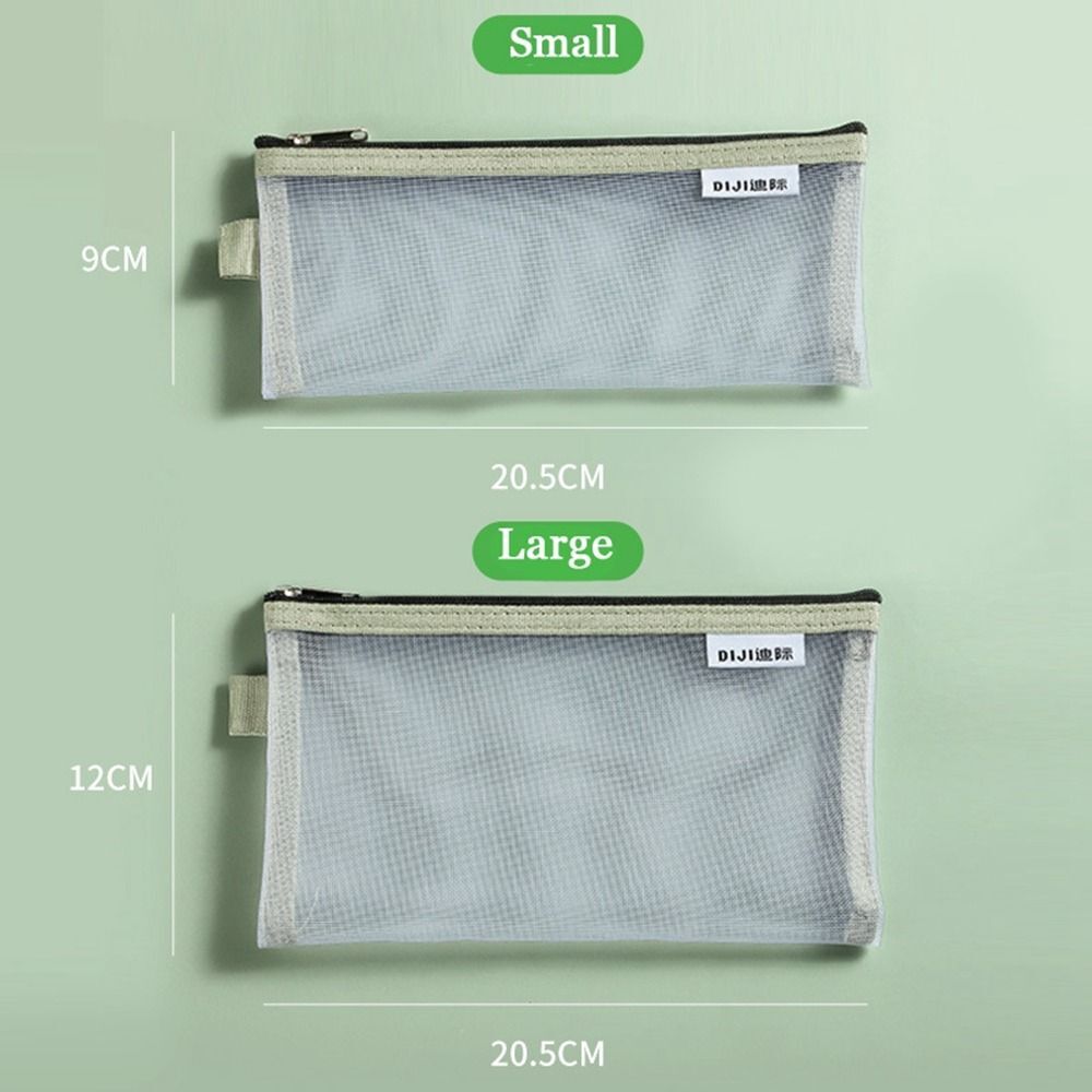 Nylon Grid Pencil Bag Mesh Storage Bags Stationery Bag Transparent File ...
