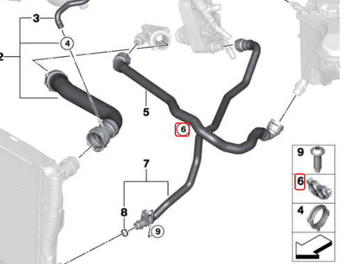 BMW E71 E81 E82 Radiator Cooling Hose Clamp Genuine 64216951110 for ...