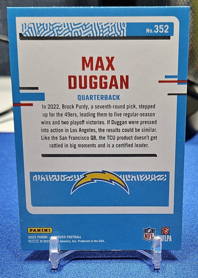 2023 Max Duggan Panini Donruss Rated Rookie #352 LA Chargers Football ...