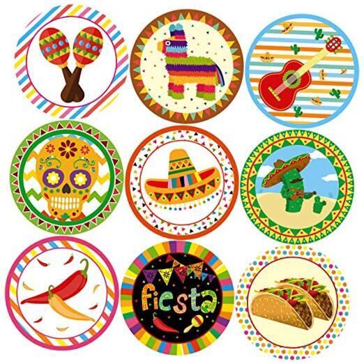 Fiesta Party Stickers Cinco De Mayo Festival Mexican Decorations 200Pcs ...