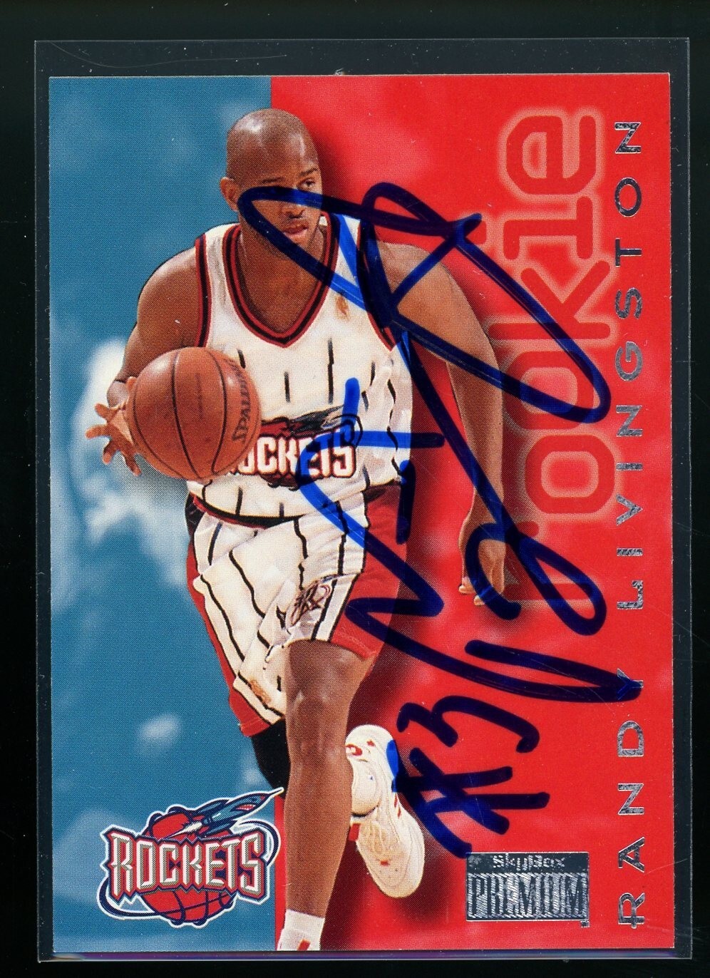 1997-98 Skybox RANDY LIVINGSTON Signed Card autograph AUTO ROCKETS LSU ...