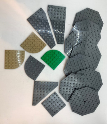 16 Lego Base Plates Hexagon Quarter Round Angles | eBay