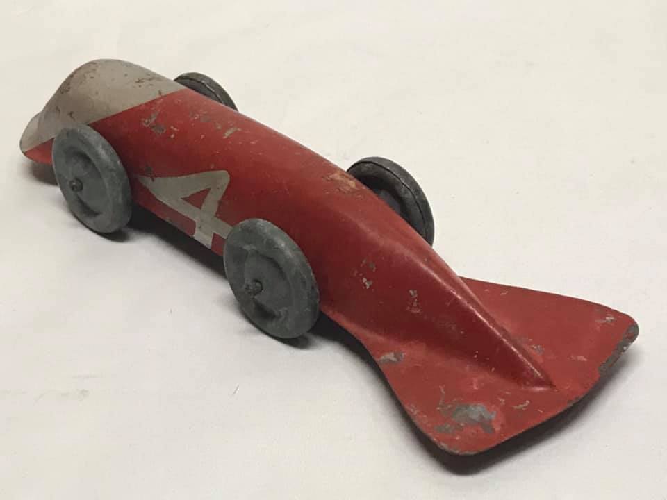 Antique Pressed Steel Fishtail Race Car | eBay
