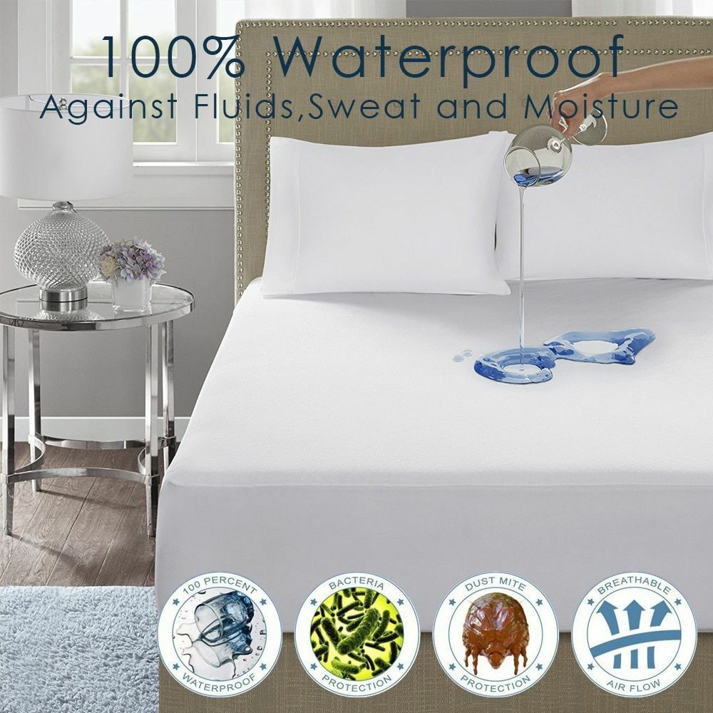Bed Waterproof Protector Bug Proof Dust Dirty Mite Mattress Cover ...