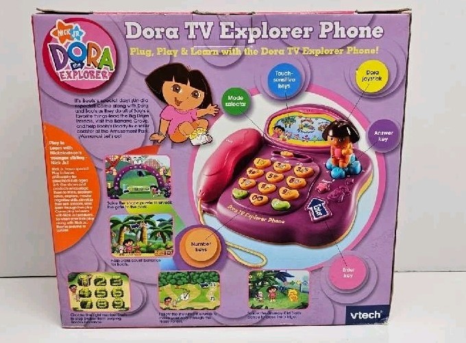2007 VTech Nick Jr. Dora The Explorer Tv Phone Plug Play Learn New | eBay