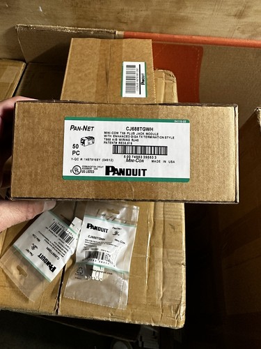 New Panduit Category Cat 6 Jack RJ45 CJ688TGWH BOX (50) JACKS FREE ...