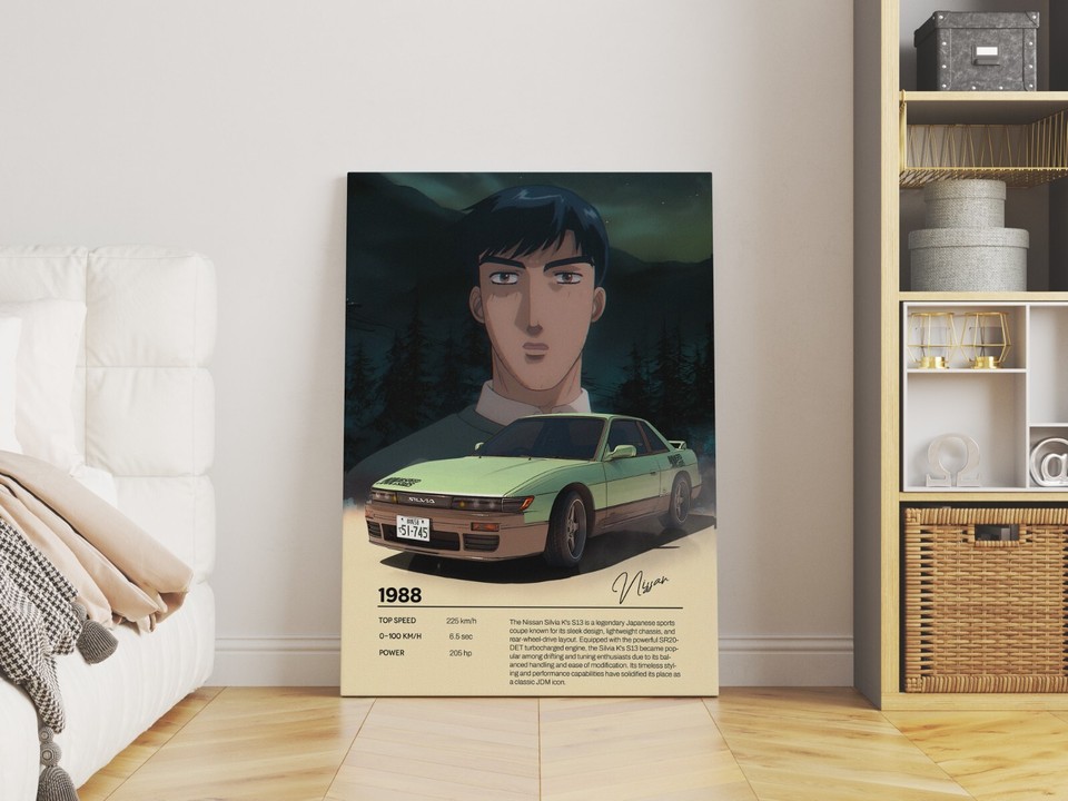 Initial D Collection: Iconic Characters & Cars - A1/A2/A3/A4 Canvas ...