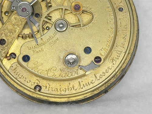 ANTIQUE 43MM CHARLES JACOT 17 JEWEL KEY WIND POCKET WATCH MOVEMENT ...