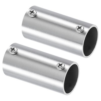 2 Pcs 2-Way Straight Pipe Fitting Connector 60mm Length Fit 1" OD Pipe ...