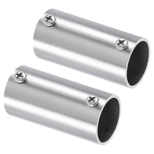 2 Pcs 2-Way Straight Pipe Fitting Connector 60mm Length Fit 1" OD Pipe ...