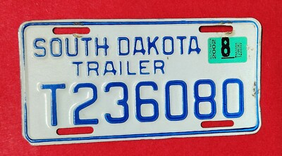 South Dakota SD Trailer LIcense Plate Over 3 Yrs Old Collectible | eBay
