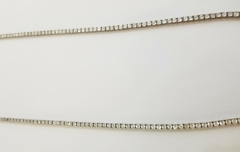 Real Diamond 24 Inch tennis necklace Chain | eBay