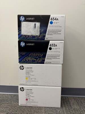 Genuine HP 654A/652A SET CF331A CF330A CF33AC CF333AC Toners SEALED ...