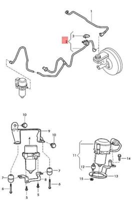 VW VACUUM HOSE WITH NON-RETURN VALVE AND PRESSURE SENSOR 2Q0612041P NO ...