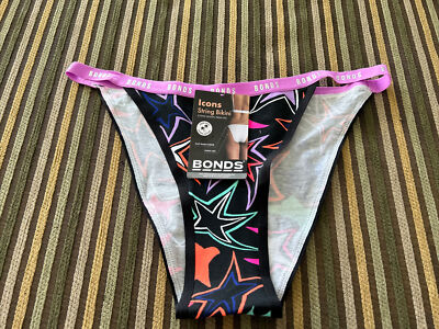 Bonds String Bikini Women’s briefs Sz 8 Fluro Stars Acc669 | eBay Australia