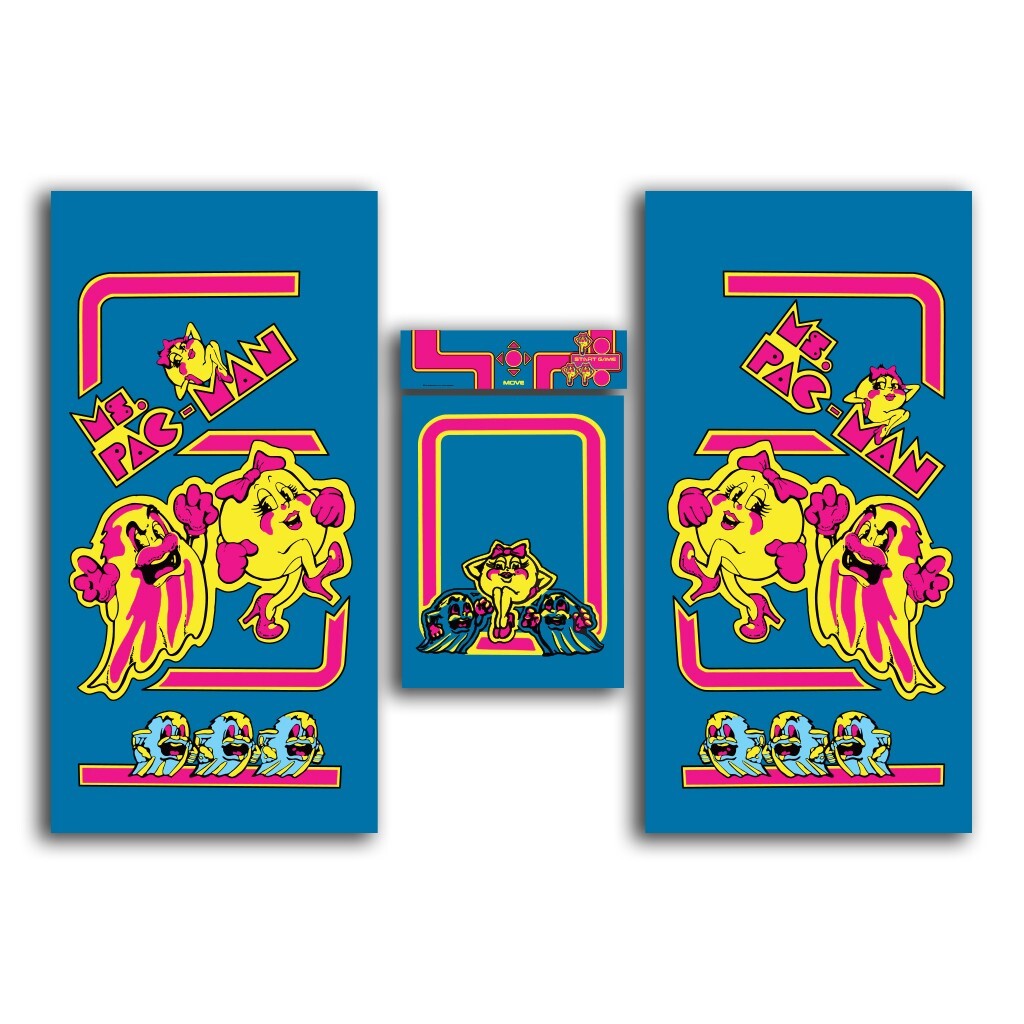 Ms. Pac-Man Side Art CPO Kick-Plate Decal Kit Replacement Stickers 1-YR ...
