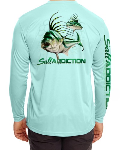 Salt Addiction t shirt microfiber Roosterfish fishing long sleeve life ...