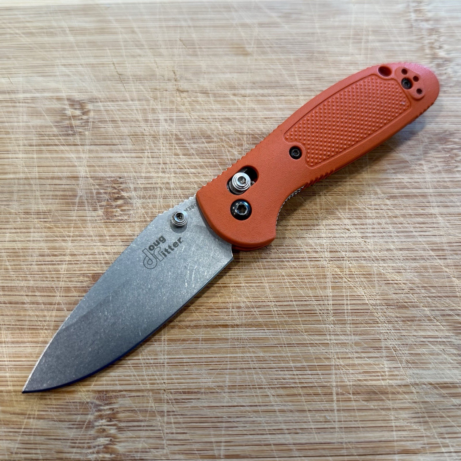Benchmade 558 Doug Ritter Mini Griptilian Orange Rare Discontinued ...