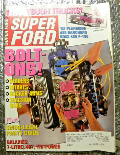 Super Ford Magazine January 1992 Bolt-ons Headers Intakes Rocker Arms ...