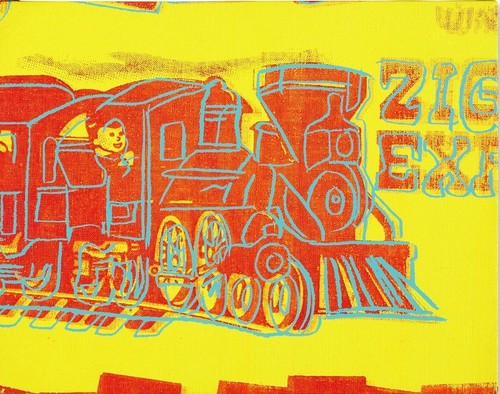 ANDY WARHOL Pop Art Poster or Rolled Canvas Print "Train (Toy Painting ...