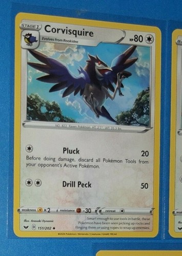 4x Corvisquire 151/202 Pokemon card Sword & Shield uncommon NM | eBay