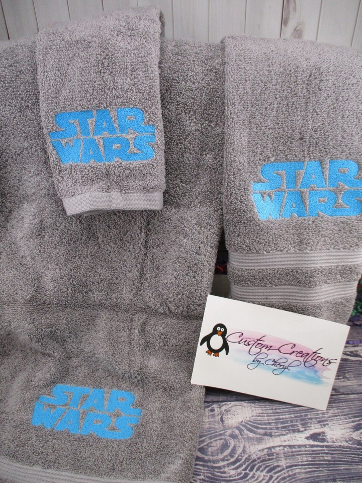 Star Wars Logo Personalized 3 Piece Bath Towel Set Any Color | eBay