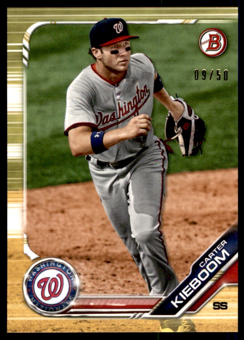 2019 Bowman Paper Prospects Gold Carter Kieboom Rookie 09/50 Washington ...