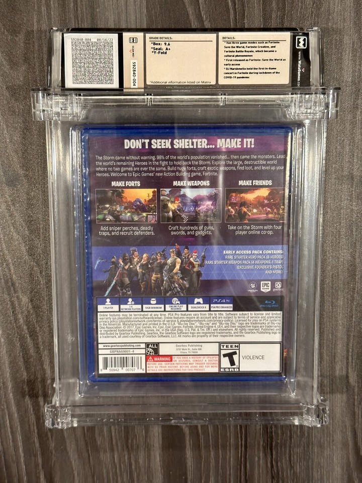 FORTNITE Playstation 4 PS4 New Sealed GRADED WATA 9.6 A+ | eBay