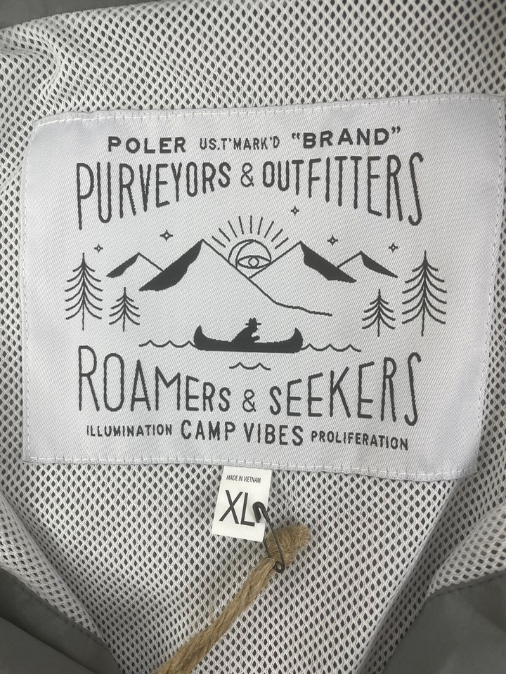 Poler Camp Vibes Jacket Mens XL Gray Outfitter Ramsay Jacket Windbreaker NWT | eBay