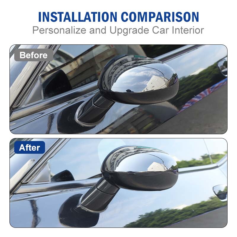 Black Car Side Mirror Cover ABS Decals Rearview Trim for Dodge ...