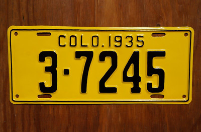 1935 COLORADO Passenger License Plate | eBay
