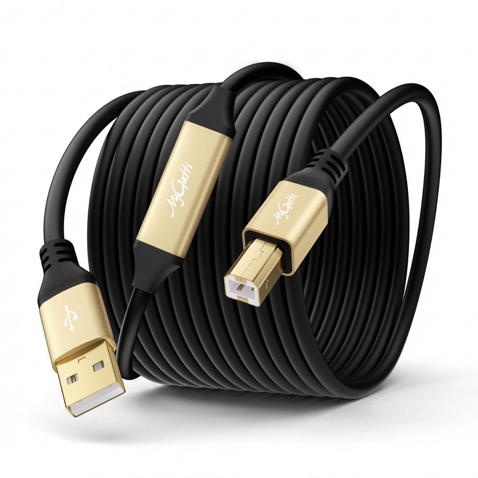 30FT USB Printer Cable, High Speed Type A to B Male Cord for Printers ...