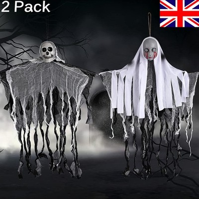 2x HUGE HALLOWEEN PROP FACELESS GHOUL ANIMATED SCARY SOUND ACTIVATED ...