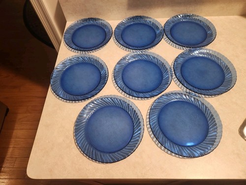 Arcoroc France Cobalt Blue Salad Plates Set Of 8 | eBay