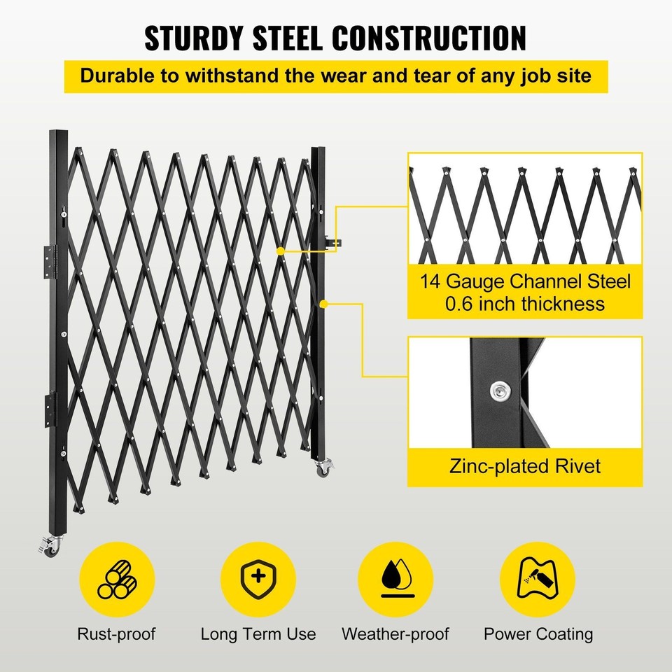 Top Grade Folding Steel Gate, 85 inch Height with Roll & Lock System | eBay