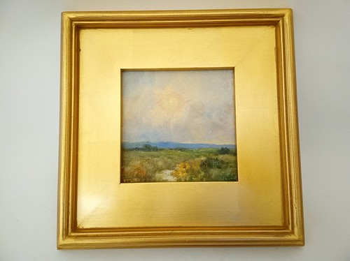 Nancy Knowles plein air original oil painting landscape gold leaf frame ...