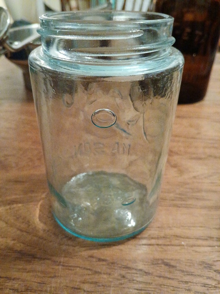 Lt Blue Root Mason Jar Pint Size, Antique 1901-1908, Shoulder Seal ...