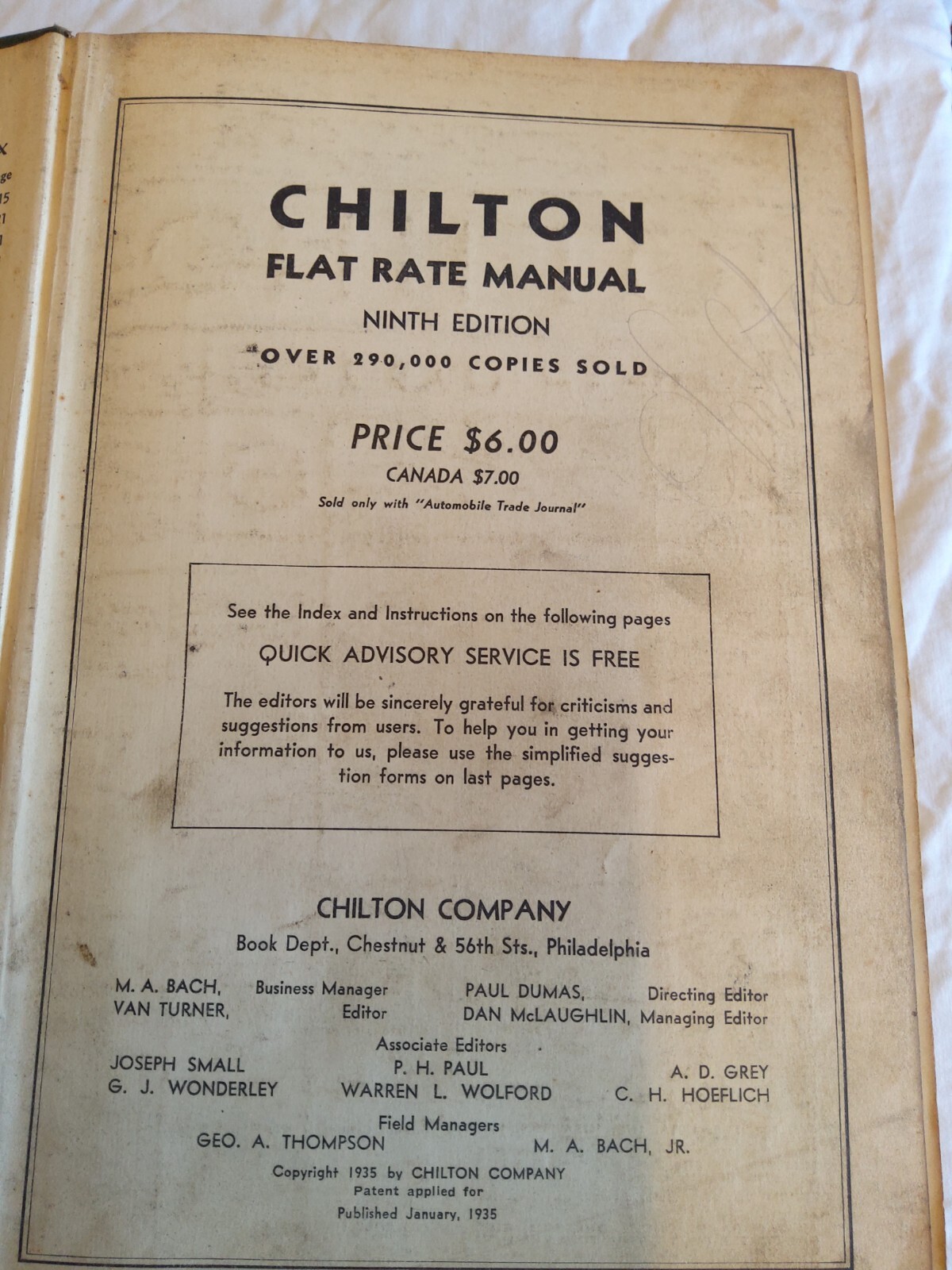 1935 Chilton Flat Rate Manual Hardcover - Vintage Book | eBay