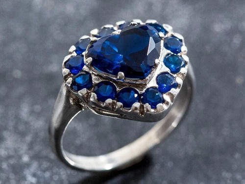 Heart Ring, Sapphire Blue Sapphire Ring, Promise Ring | eBay