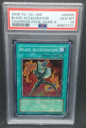 Yugioh PSA 10 GEM MINT Blaze Accelerator CP06-EN005 Super Rare 2008 Pop ...