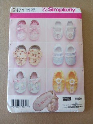 Simplicity 2471 Baby Shoes Elaine Heigl Designs Sewing Pattern Booties ...