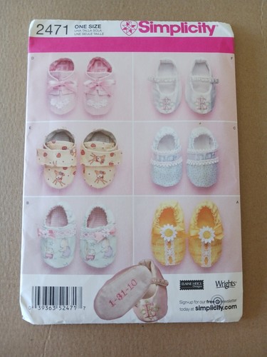 Simplicity 2471 Baby Shoes Elaine Heigl Designs Sewing Pattern Booties ...