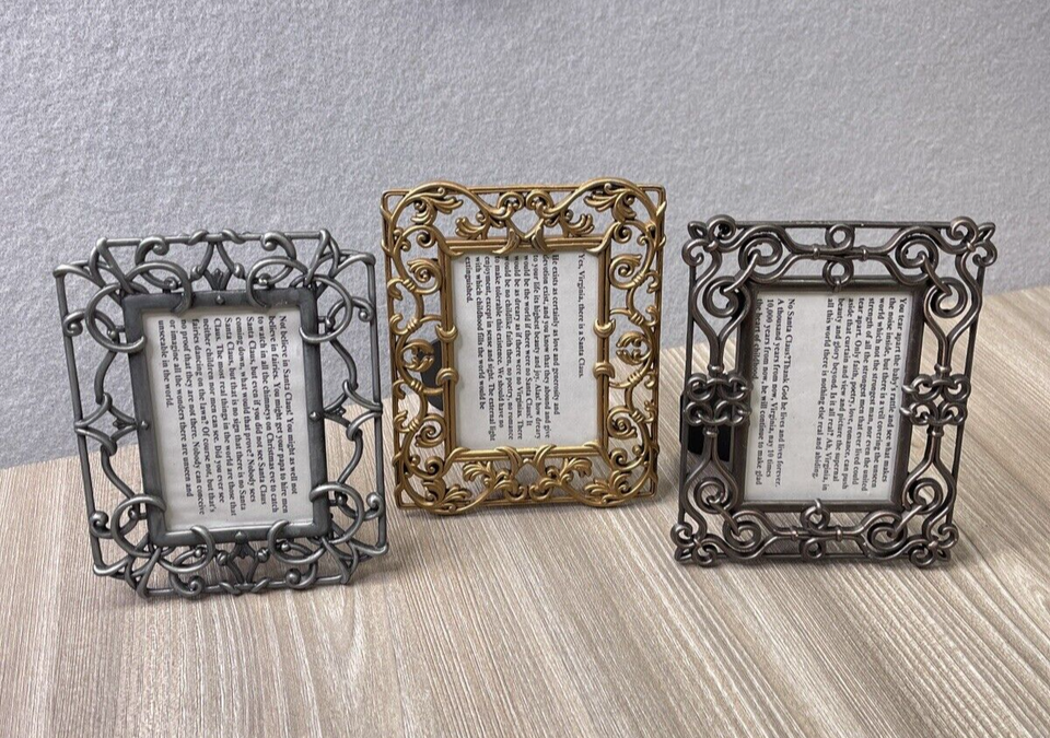 3x Jennifer Moore Frames The Victorian Metal Collection Pewter and Gold ...