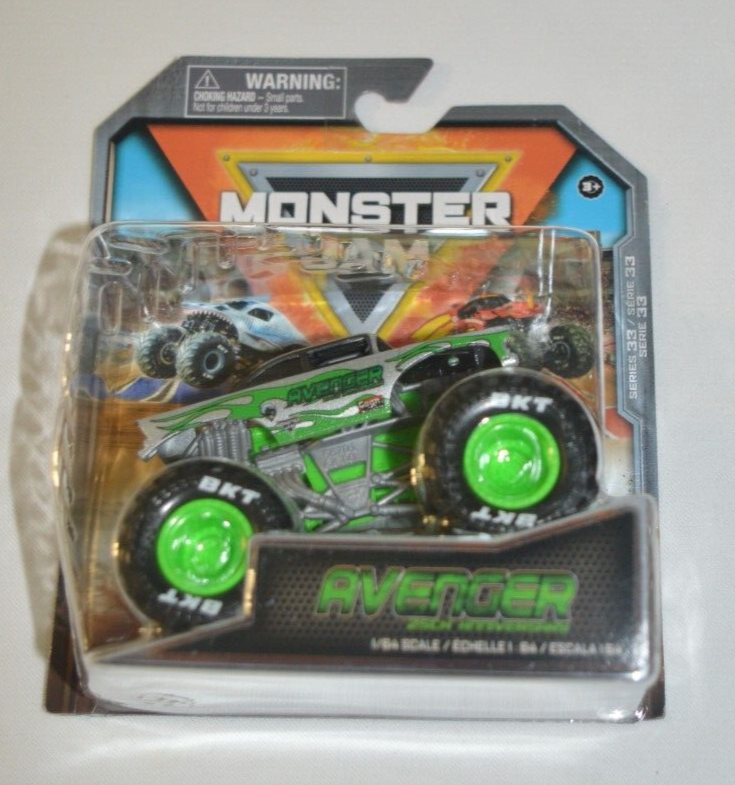 MONSTER JAM 2024 SERIES 33 - AVENGER 25TH ANNIVERSARY SILVER AND GREEN ...