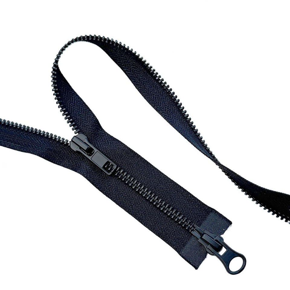 Jacket Zipper #5 Black Oxide Metal Two-Way Medium Weight Separating (4 ...