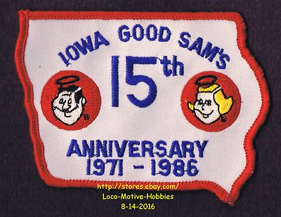 LMH Patch 1971 1986 GOOD SAM CLUB Motor Home RV Camper 15th ANNIVERSARY ...