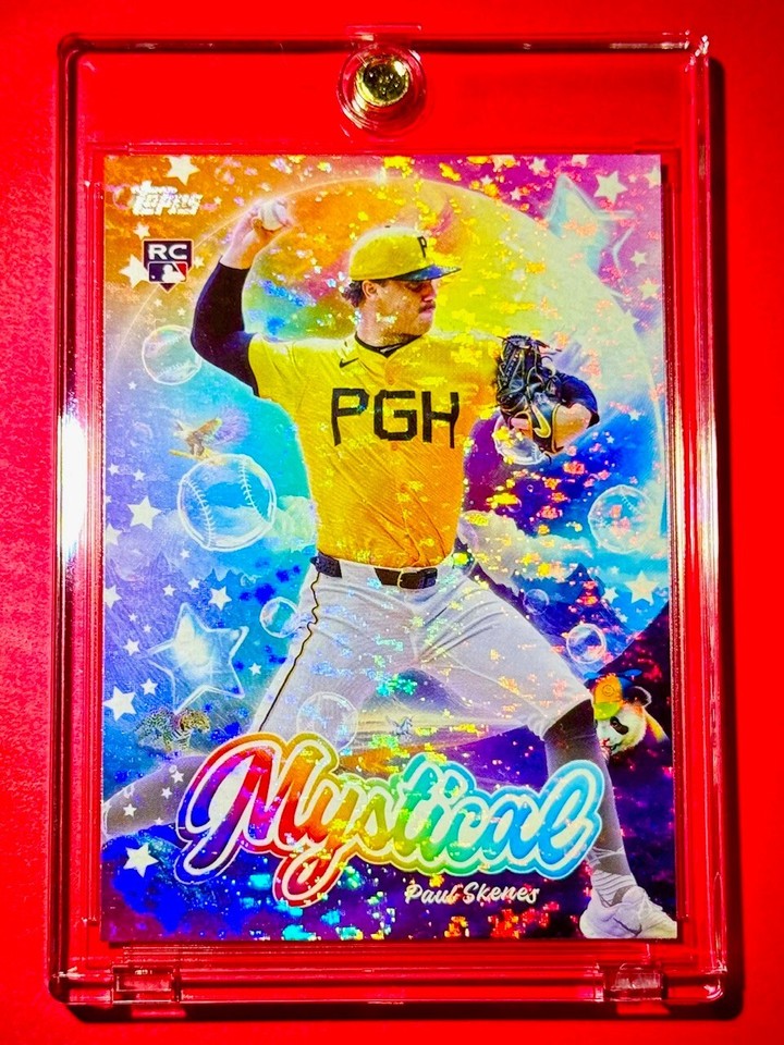 Paul Skenes RARE SPARKLE REFRACTOR TOPPS ROOKIE CARD MYSTICAL SP INSERT ...