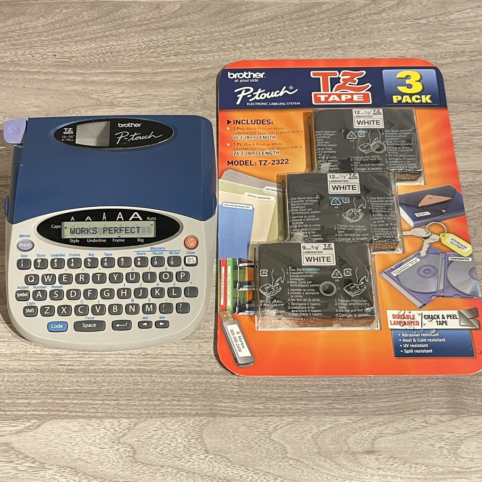 Brother P-Touch PT-1750 Label Thermal Printer Label Maker + TZ-2322 ...