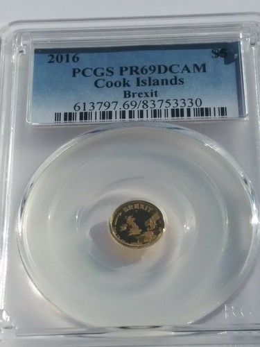 2016 $5 PCGS PR69DCAM Cook Islands Brexit Gold Coin w/COA | eBay